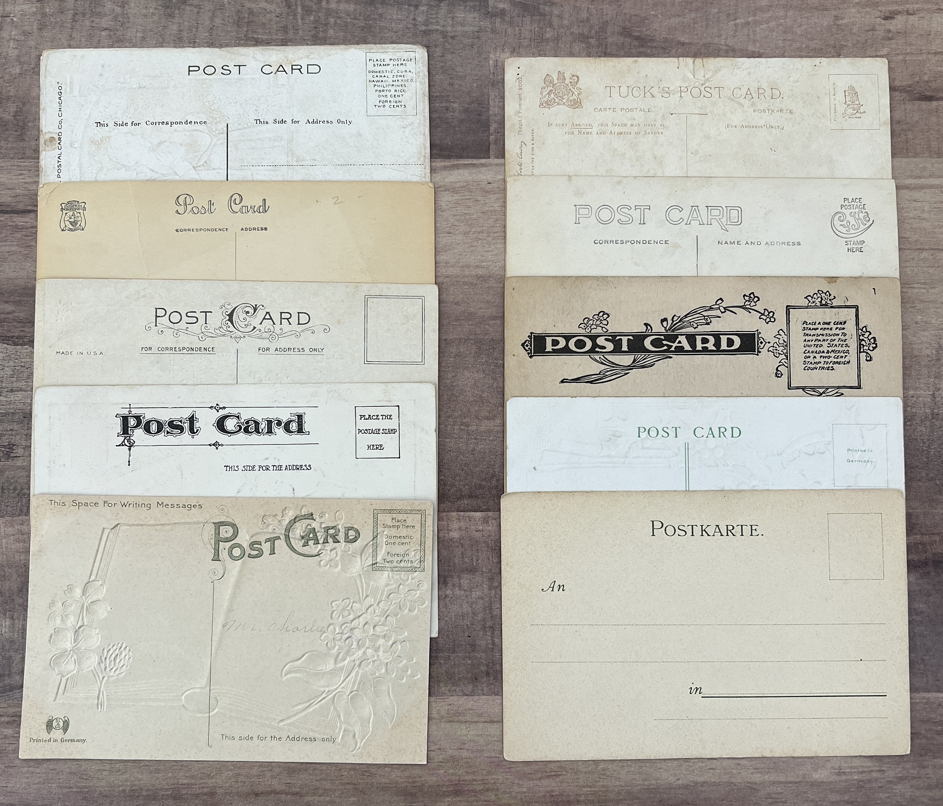 20 Digital Vintage Post Card Backs - Etsy