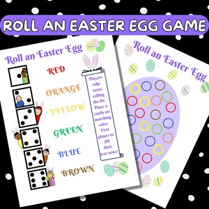 Roll an Easter Egg Game, Printable Easter Game for Kids, Easy Easter ...