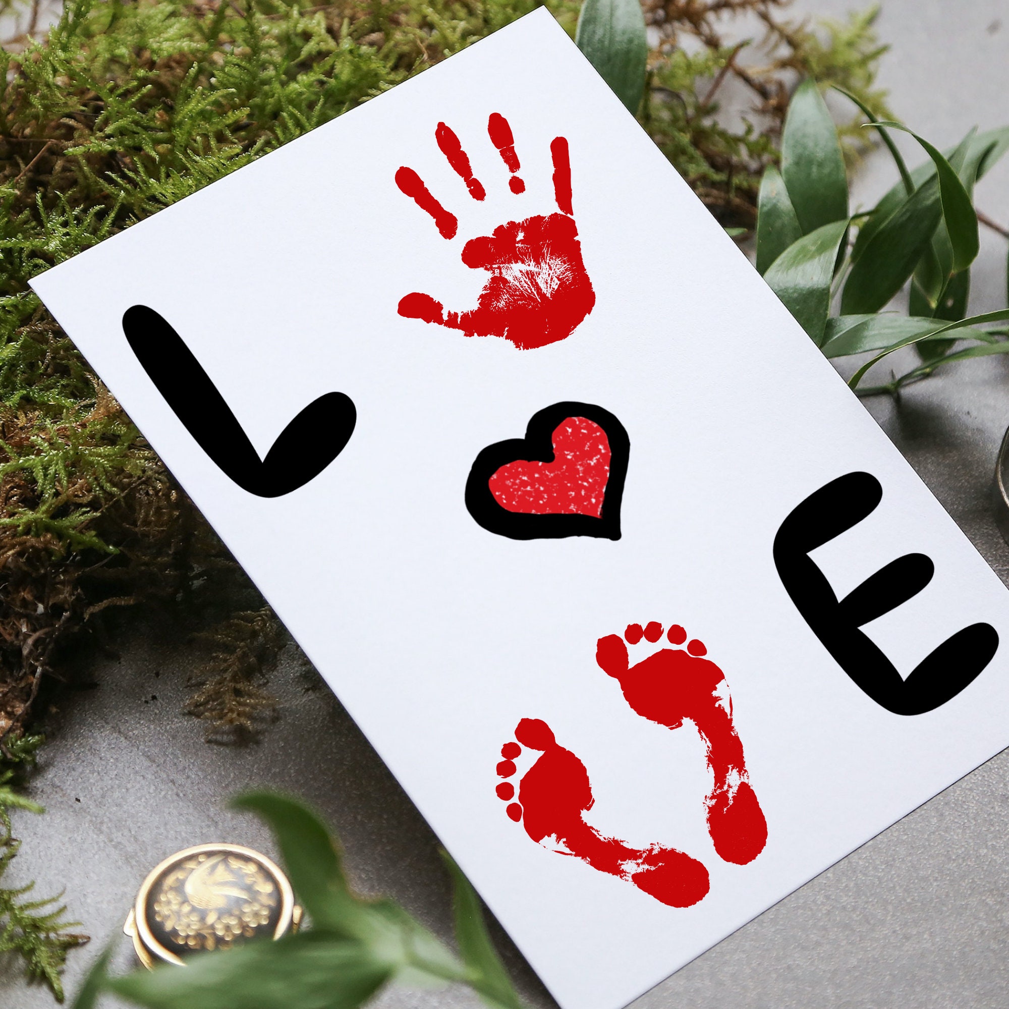 Love Handprint Footprint Art Print Cute Personalized Home Decor, Custom ...