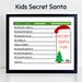 Cute Secret Santa Template Fun Printable Christmas Gifting Kids Party ...