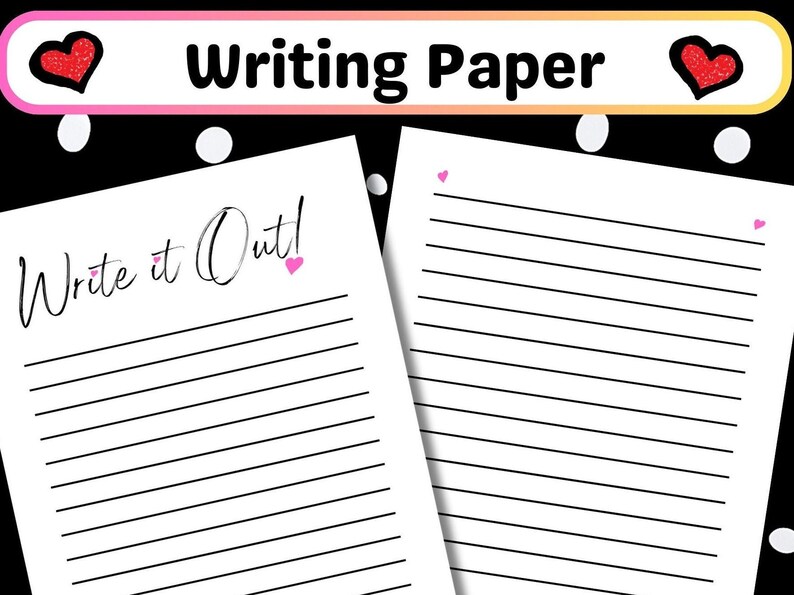 Cute, Fun and Easy! Write It Out Lined Printable Paper - Etsy