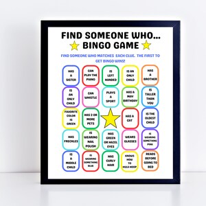 Fun KIDS Bingo Game Find the Guest Game Idea Mix and Mingle Bingo Party ...