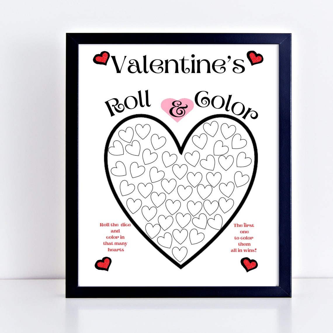 Game Fun Valentines Roll and Color Roll the Dice Group Game Printable ...