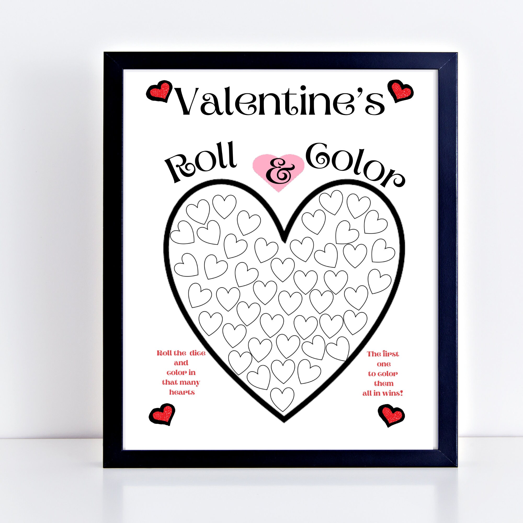 Game Fun Valentines Roll and Color Roll the Dice Group Game Printable ...