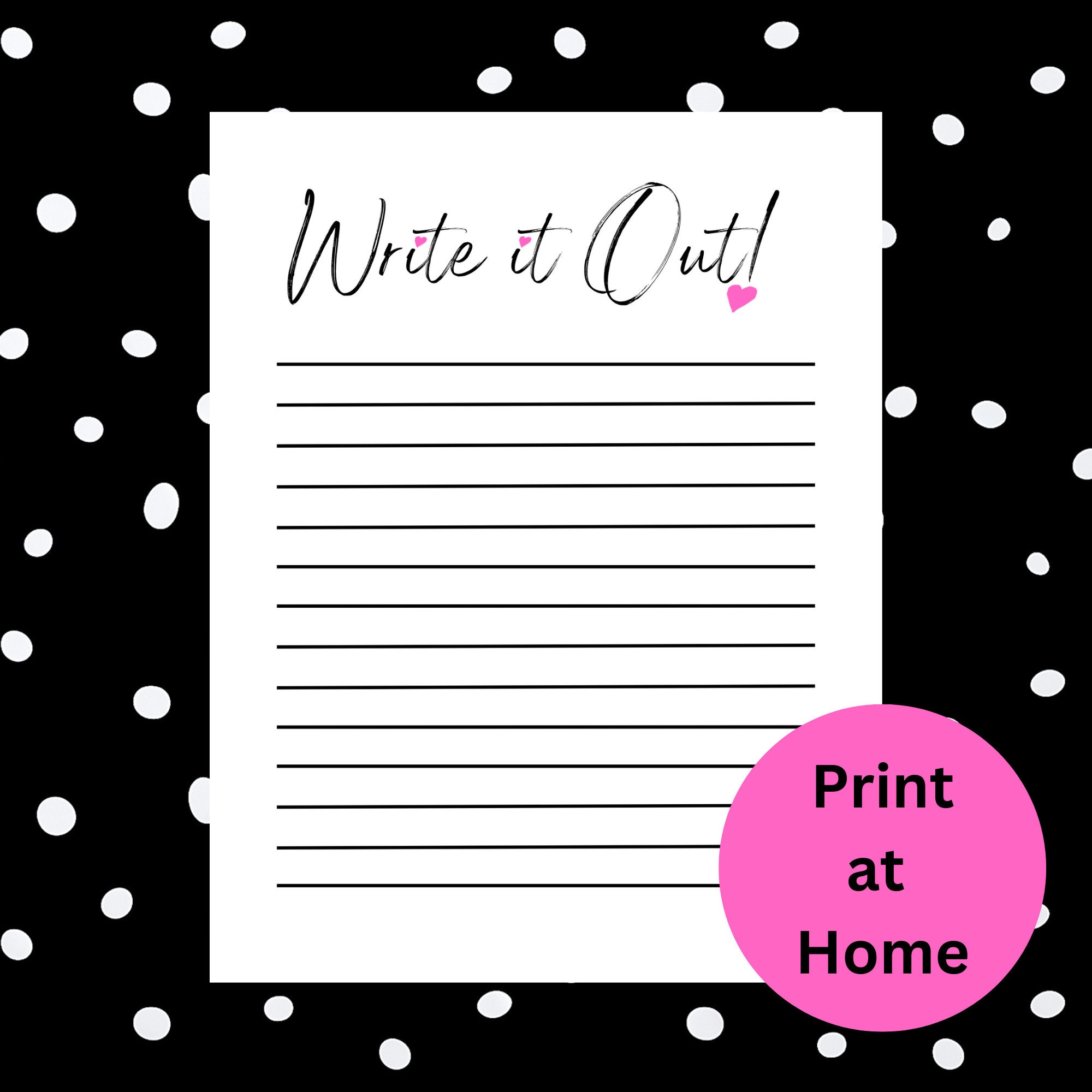 Cute, Fun and Easy! Write It Out Lined Printable Paper - Etsy