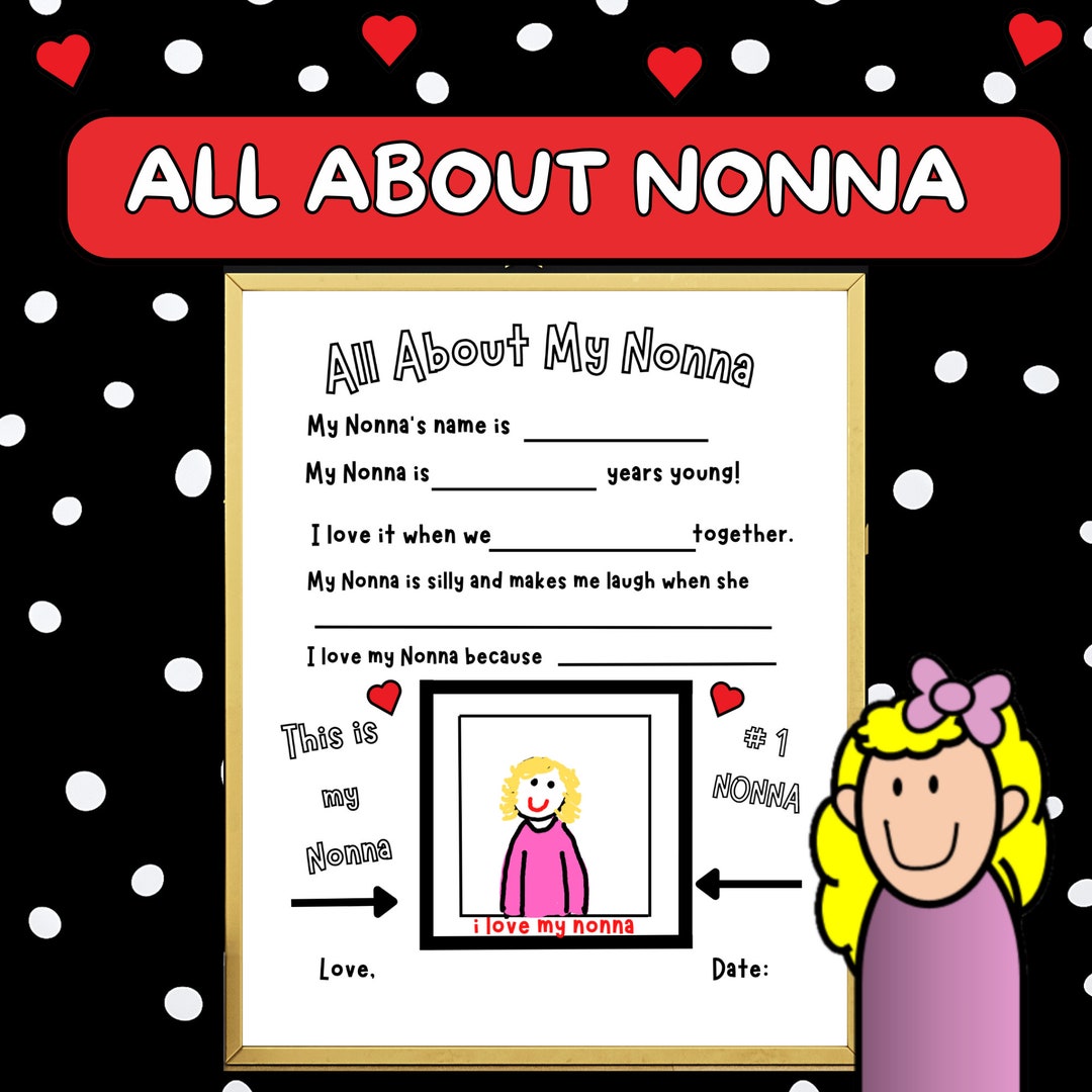 All About My Nonna Printable, I Love My Nonna, Color Worksheet Grandma ...
