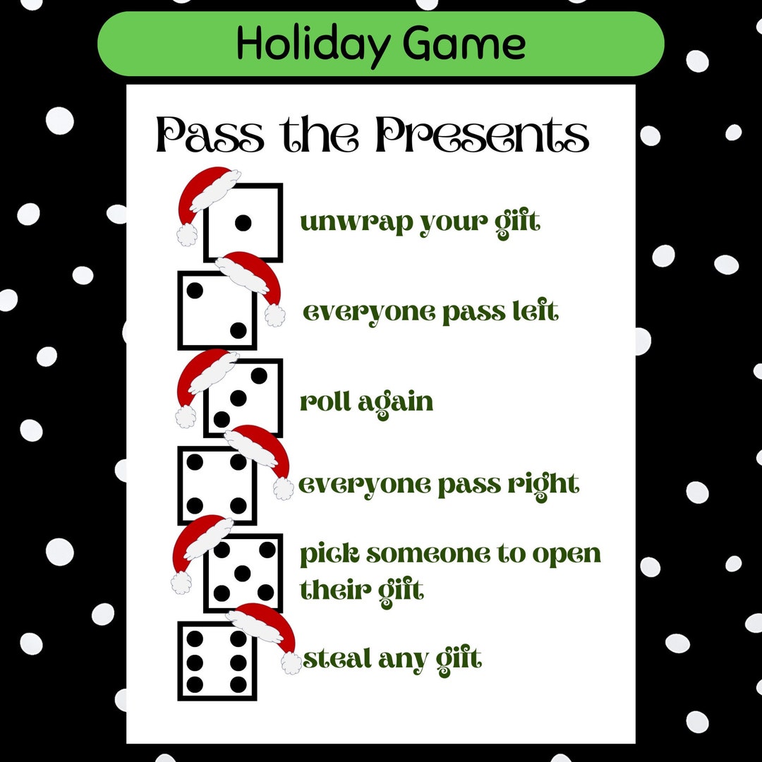 Game Fun Christmas Pass the Presents Group Game Printable Pass the Gift ...