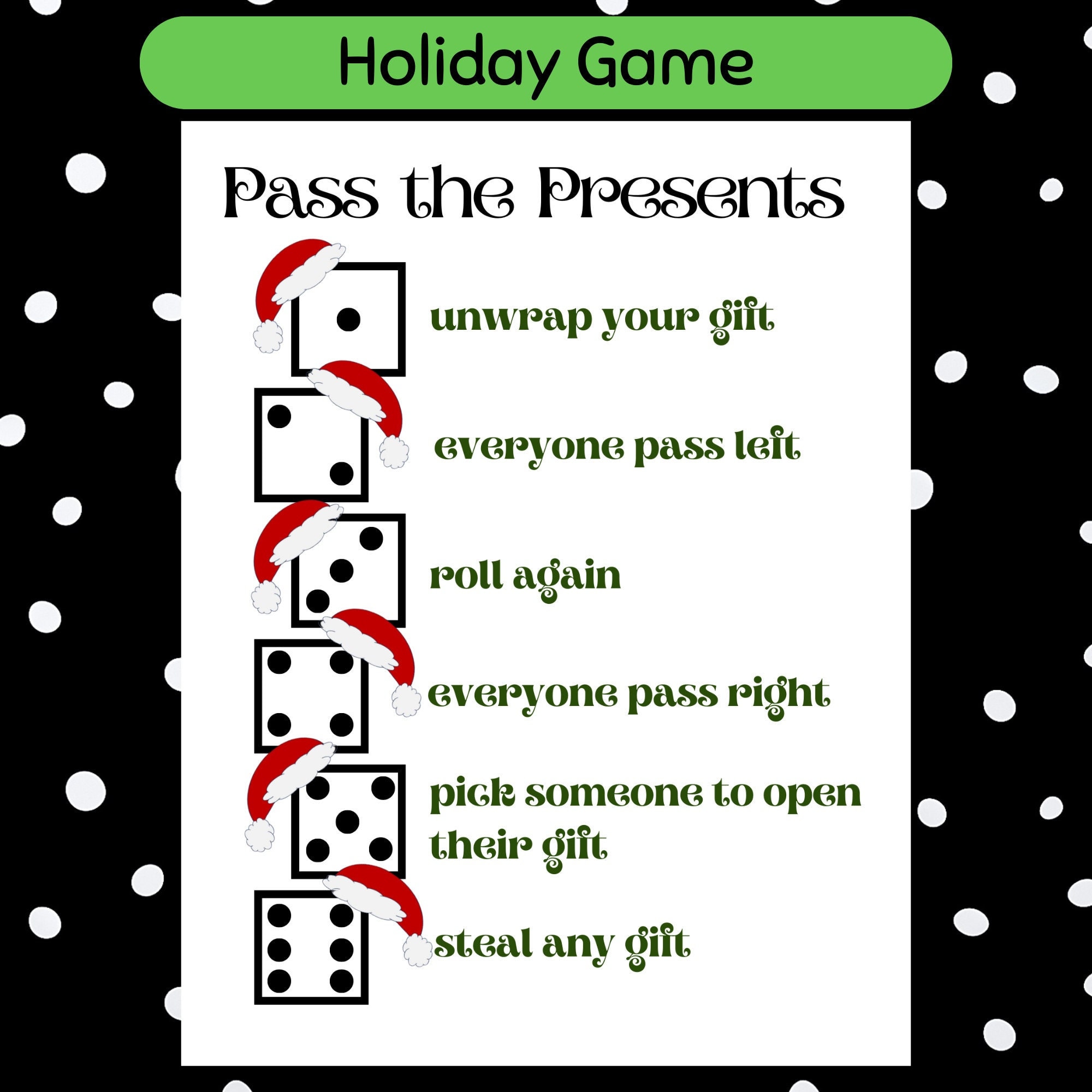 Game Fun Christmas Pass the Presents Group Game Printable Pass the Gift ...