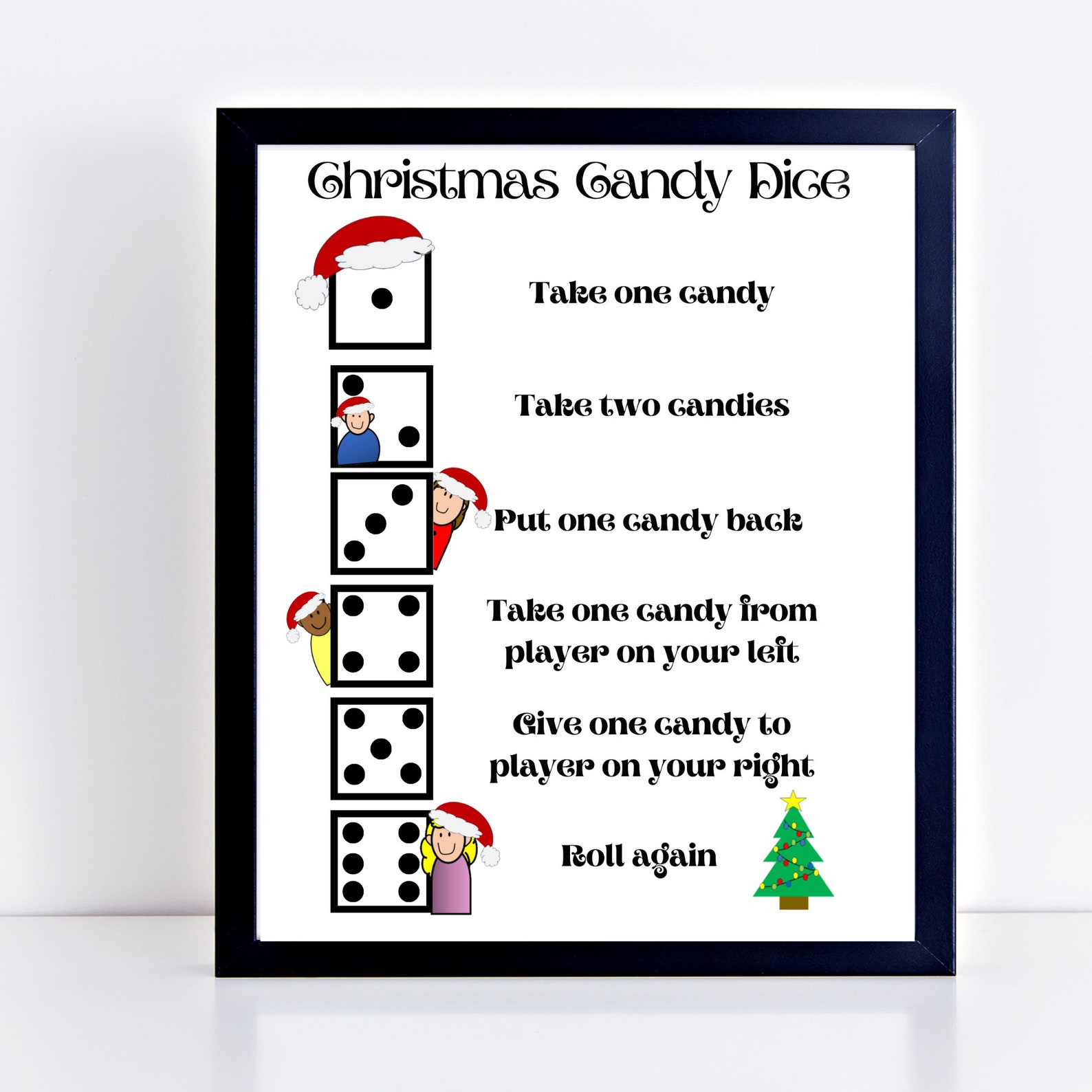 Game Fun Christmas Candy Roll the Dice Group Game Printable Roll the ...