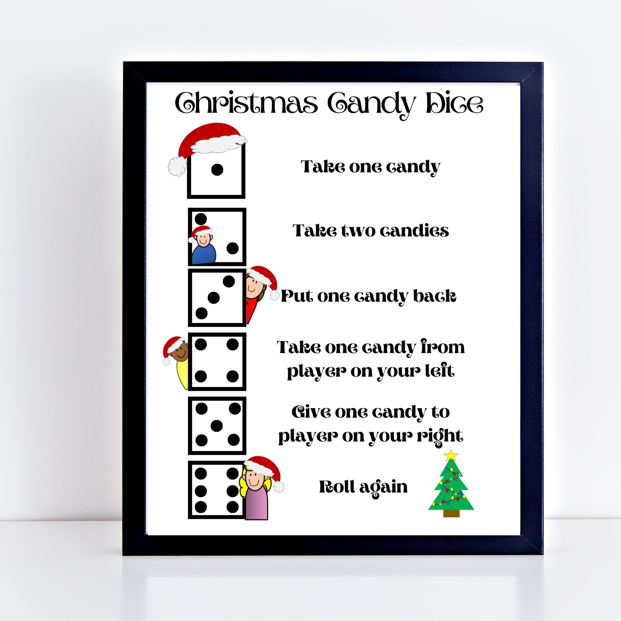 Game Fun Christmas Candy Roll the Dice Group Game Printable Roll the ...
