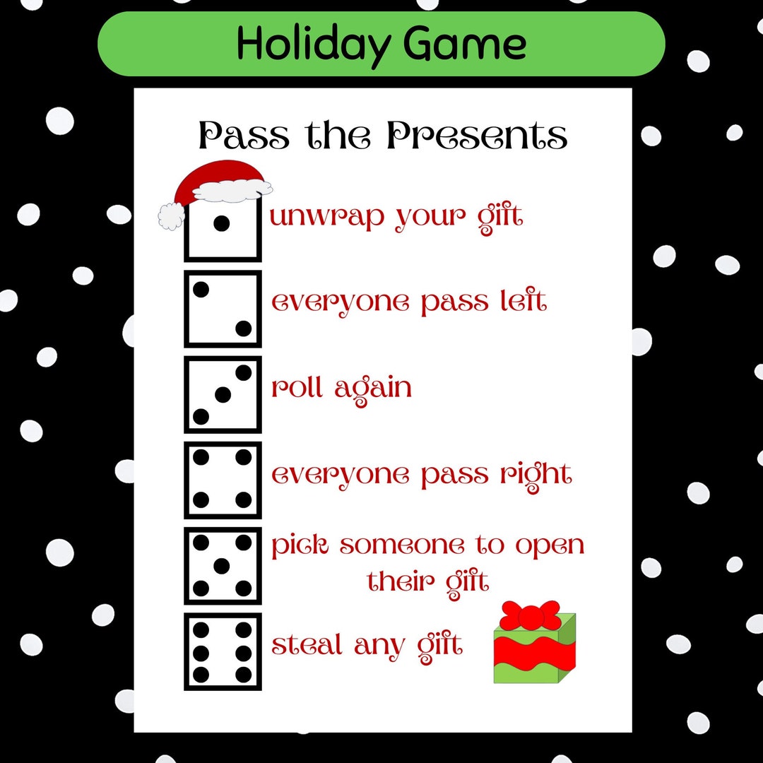 Game Fun Christmas Pass the Presents Group Game Printable Pass the Gift ...