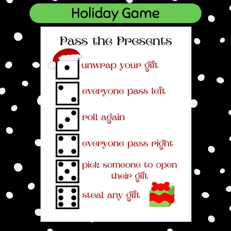 Game Fun Christmas Pass the Presents Group Game Printable Pass the Gift ...
