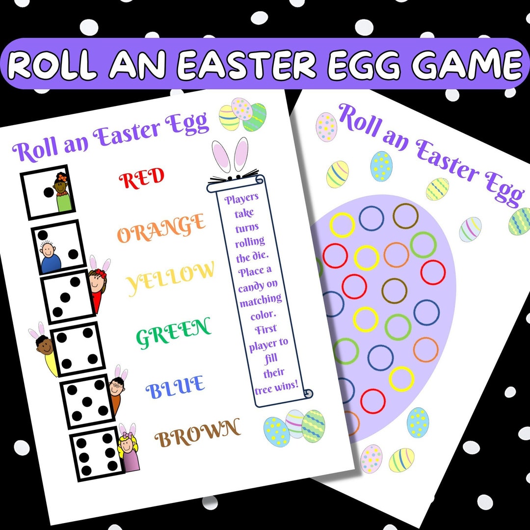 Roll an Easter Egg Game, Printable Easter Game for Kids Roll Game - Etsy