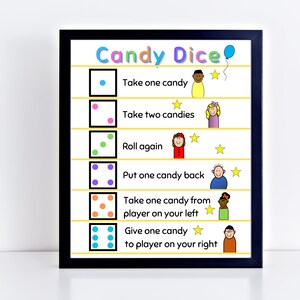 Kids Game Fun, Candy Roll the Dice, Birthday Candy Dice Game, Party ...