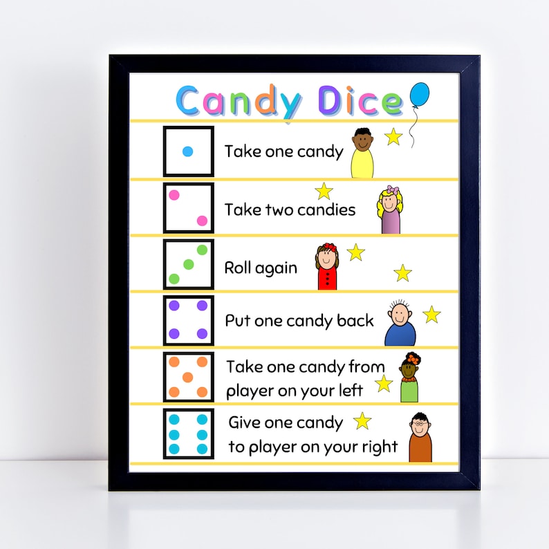 Kids Game Fun, Candy Roll the Dice, Birthday Candy Dice Game, Party ...