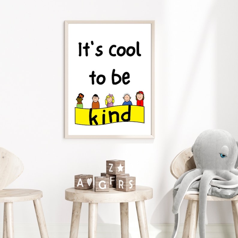 Cool to Be Kind Quote Printable Its Cool to Be Kind Wall Art Decor Kids ...