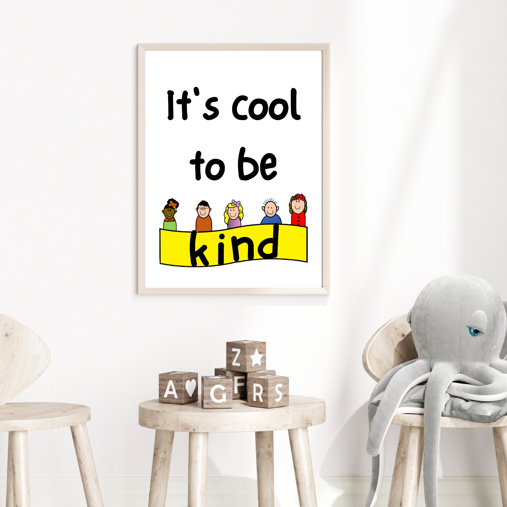 Cool to Be Kind Quote Printable Its Cool to Be Kind Wall Art Decor Kids ...