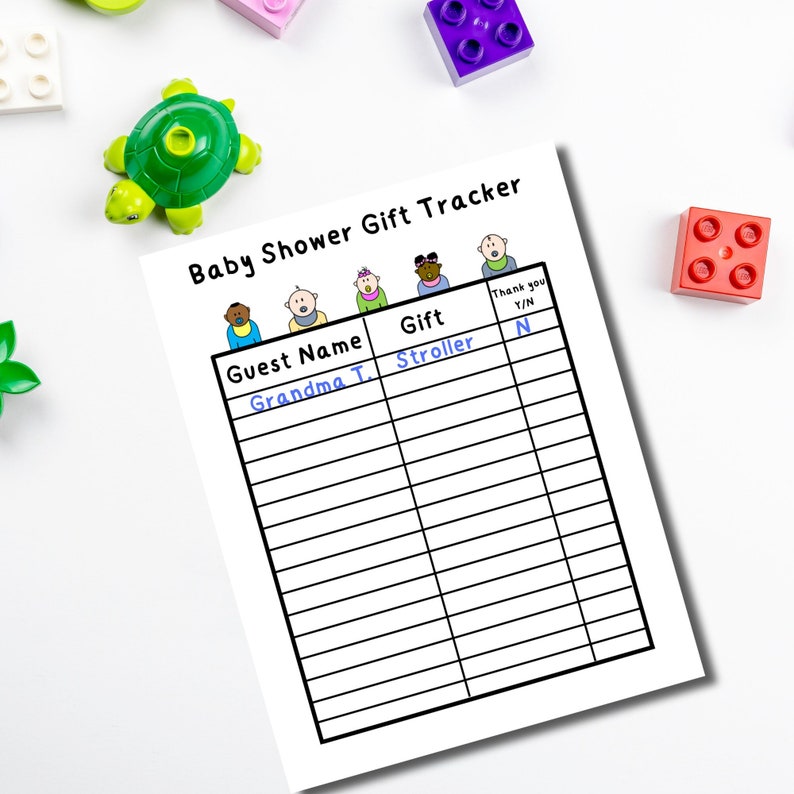 Baby Shower Gift Tracker Printable • Baby Gift List & Thank‑you ...