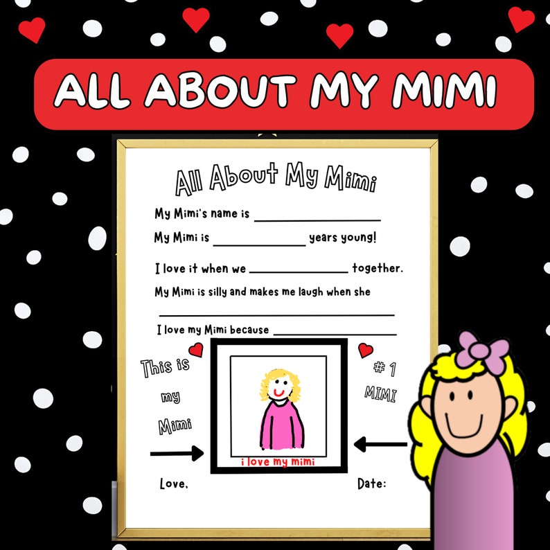 All About My Mimi Printable Coloring Page - Etsy