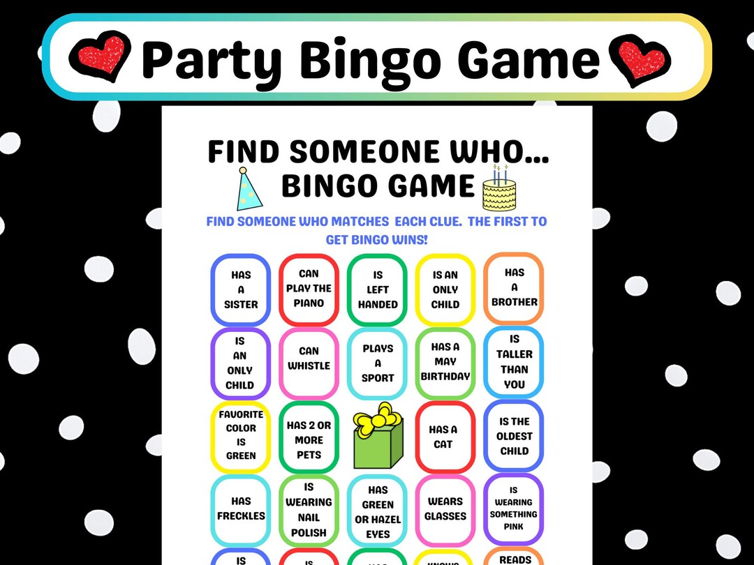 Instant Game! Birthday Party Find Someone Who Guessing Game PDF Digital ...