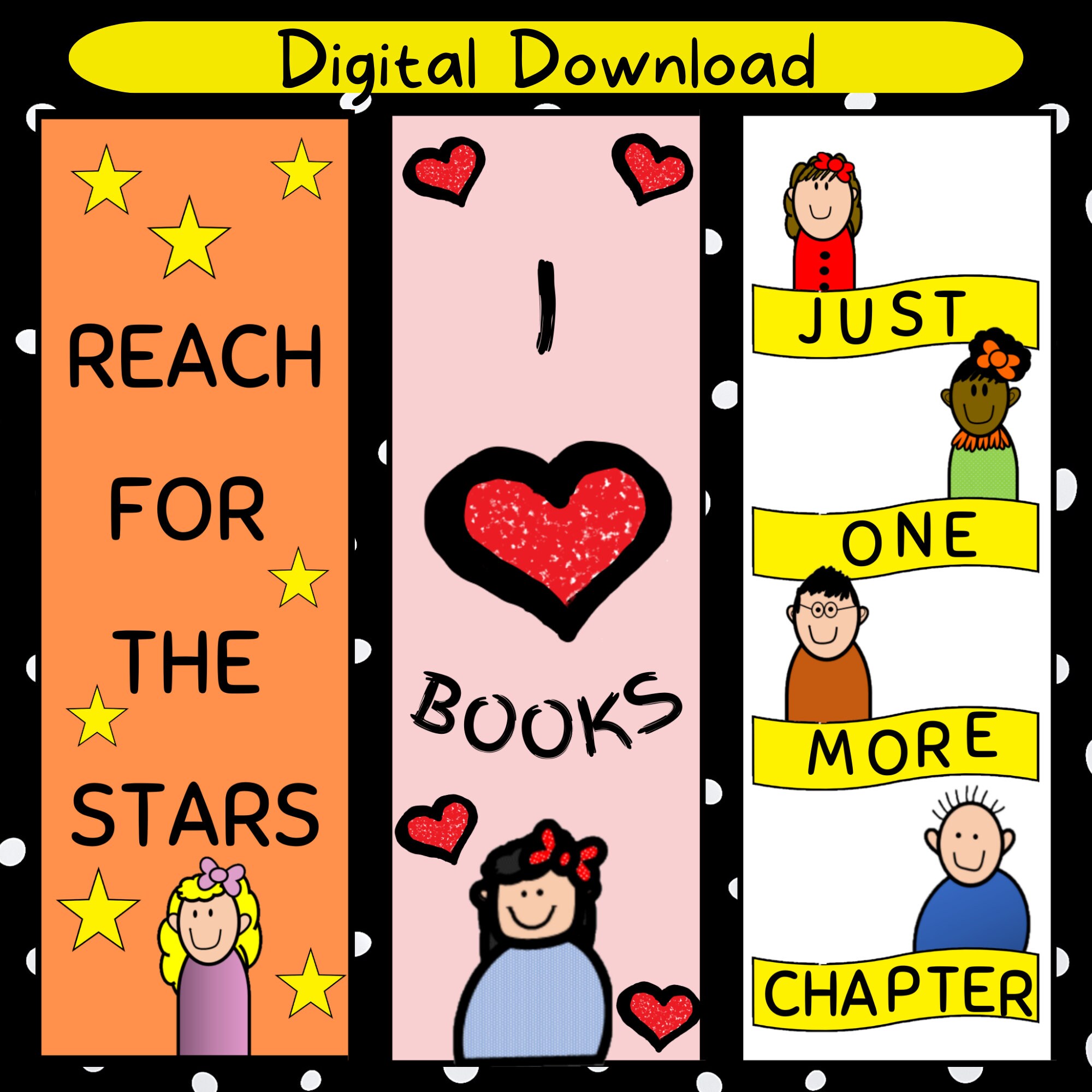 Childrens BOOKMARKS Cute Colorful Quotes, Kid Reader Gift for Kids Book ...