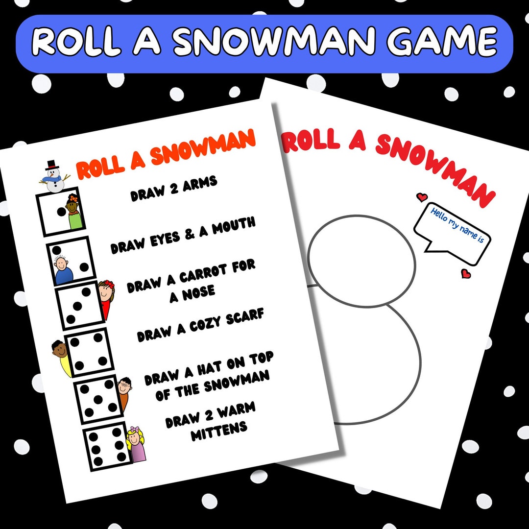Kid-approved Fun! Snowman Dice Game Digital Download - Etsy