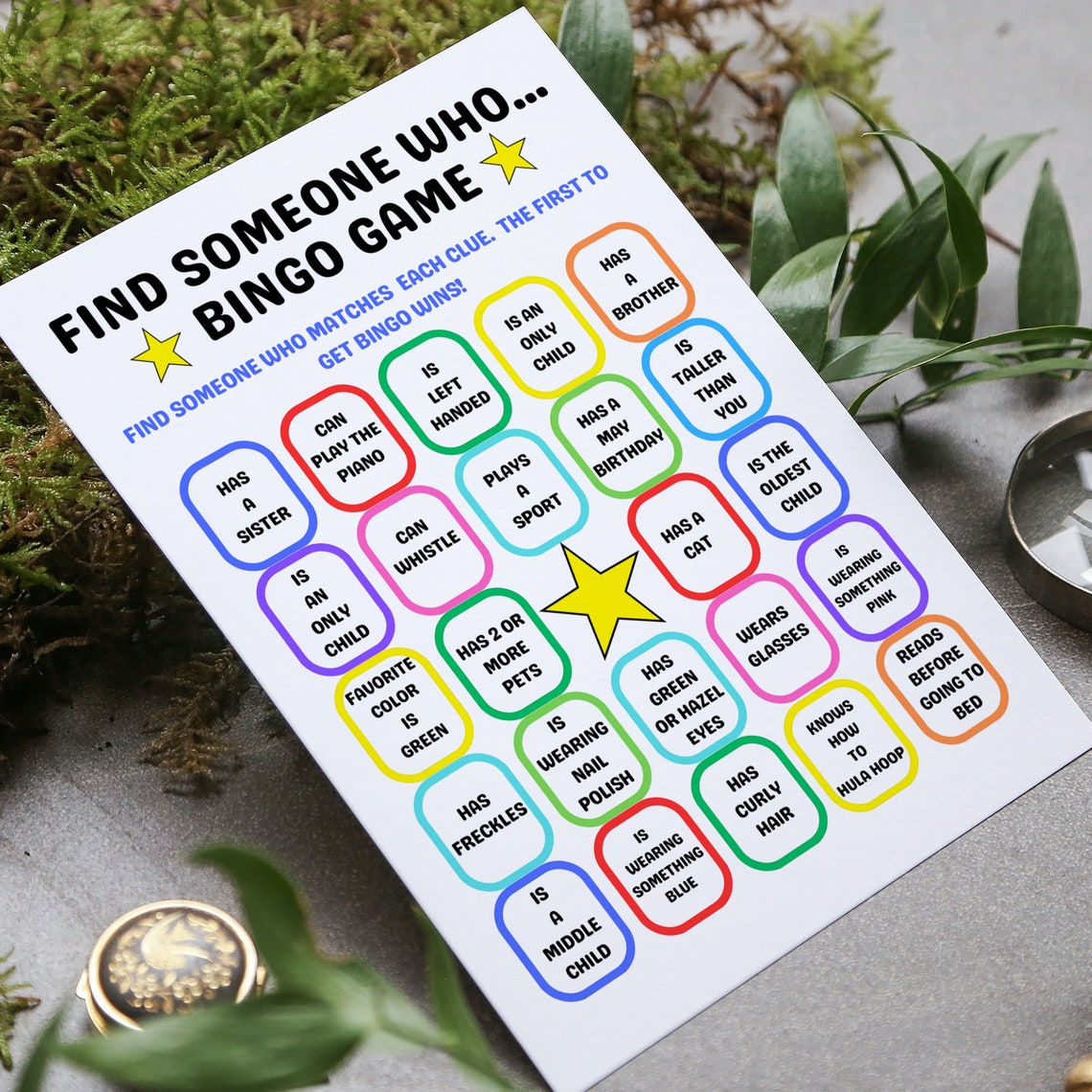 Fun KIDS Bingo Game Find the Guest Game Idea Mix and Mingle Bingo Party ...