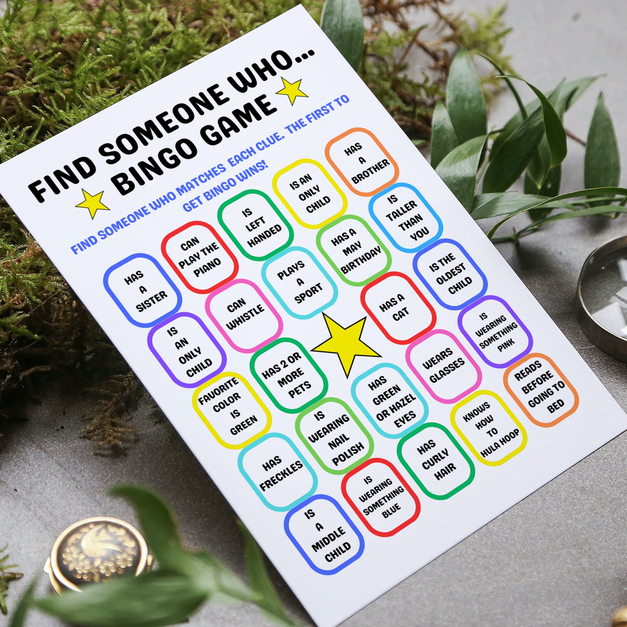 Fun KIDS Bingo Game Find the Guest Game Idea Mix and Mingle Bingo Party ...