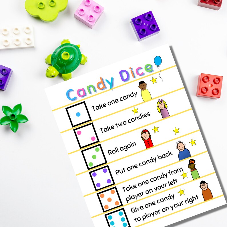 Kids Game Fun Candy Roll the Dice Girls Birthday Candy Dice - Etsy