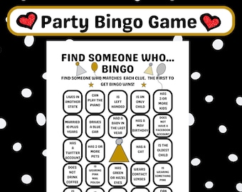Fun KIDS Bingo Game Find the Guest Game Idea Mix and Mingle Bingo Party ...