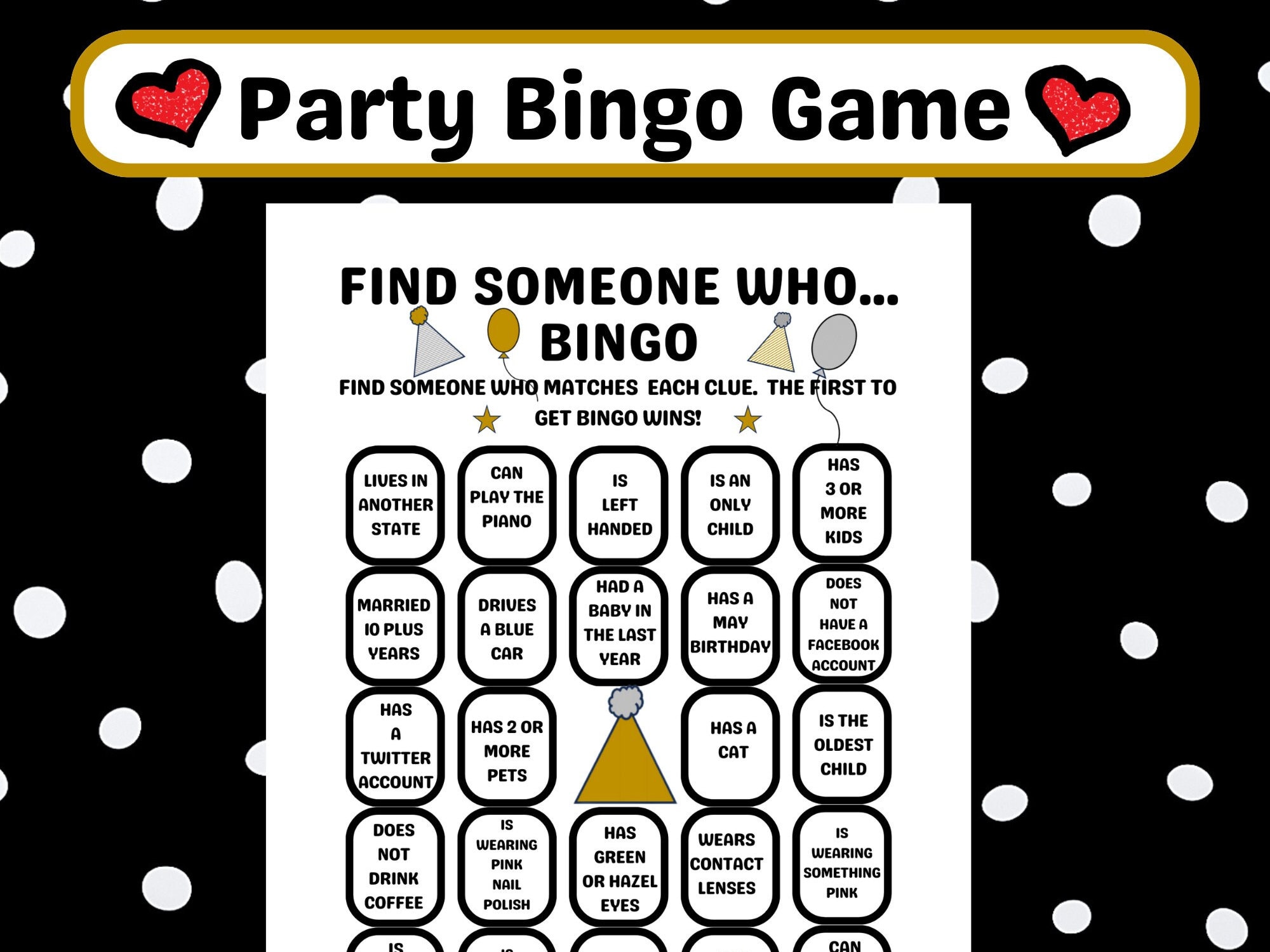 Fun Adult Bingo Game Find the Guest Game Idea Mix and Mingle Bingo ...