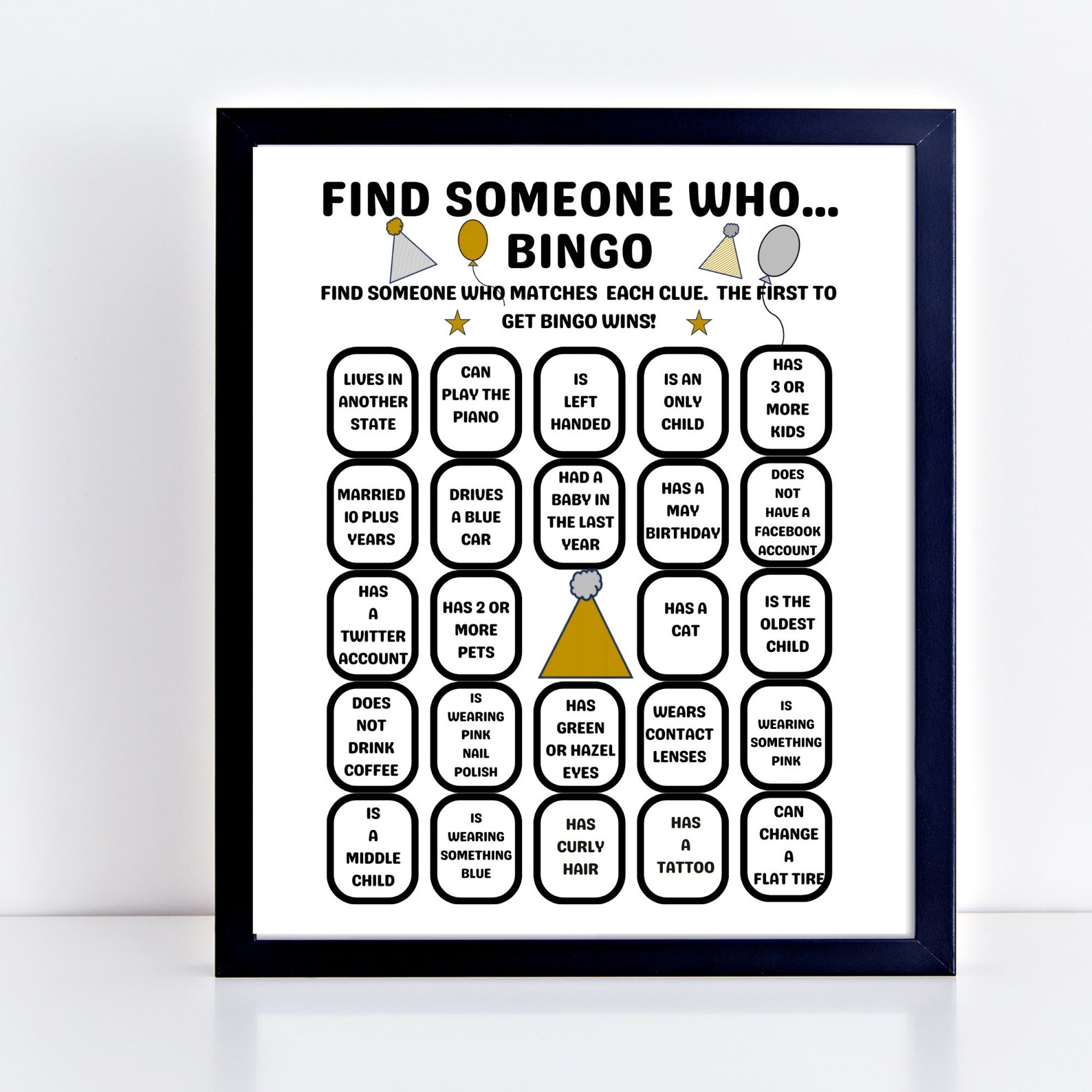 Fun Adult Bingo Game Find the Guest Game Idea Mix and Mingle Bingo ...