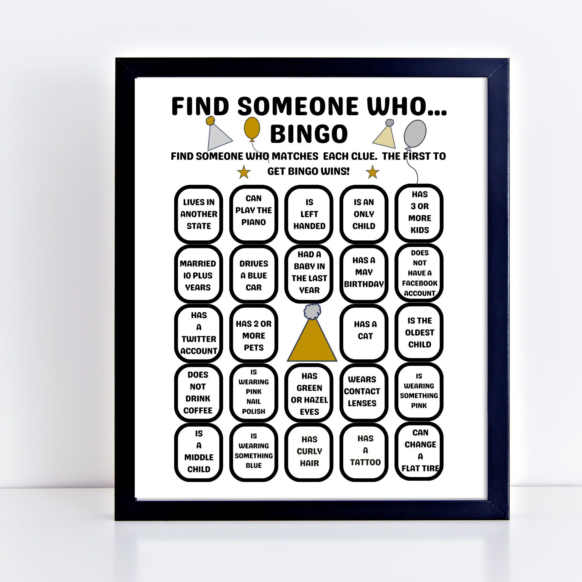 Fun Adult Bingo Game Find the Guest Game Idea Mix and Mingle Bingo ...