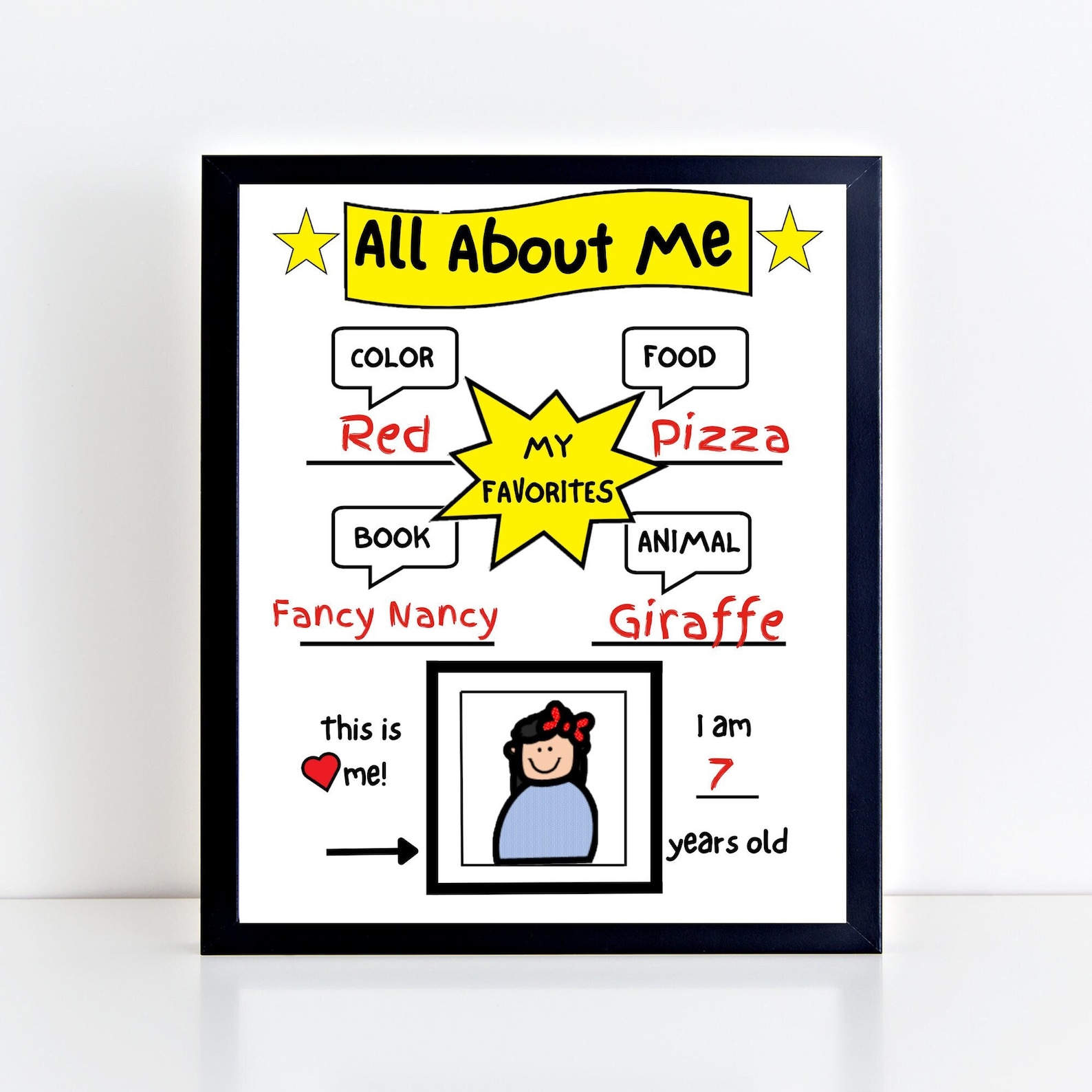 Fun, Easy & Cute Get to Know All About Me Printable Self Portrait All ...