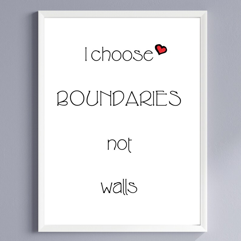 Personal Boundaries Setting Print Quote Poster Boundary Wall Art Print ...