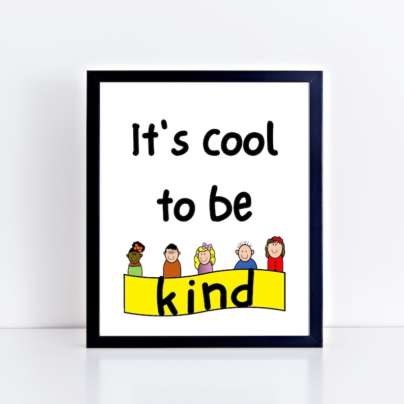 Cool to Be Kind Quote Printable Its Cool to Be Kind Wall Art Decor Kids ...