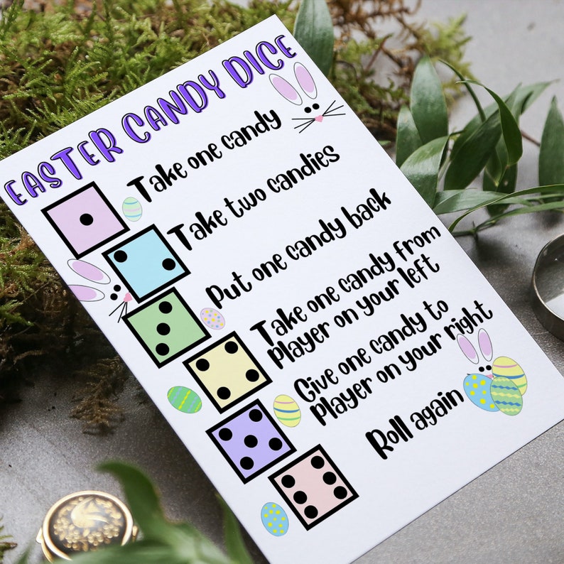 Easter Candy Dice Game Easter Egg Roll Game Group Candy Dice Game ...