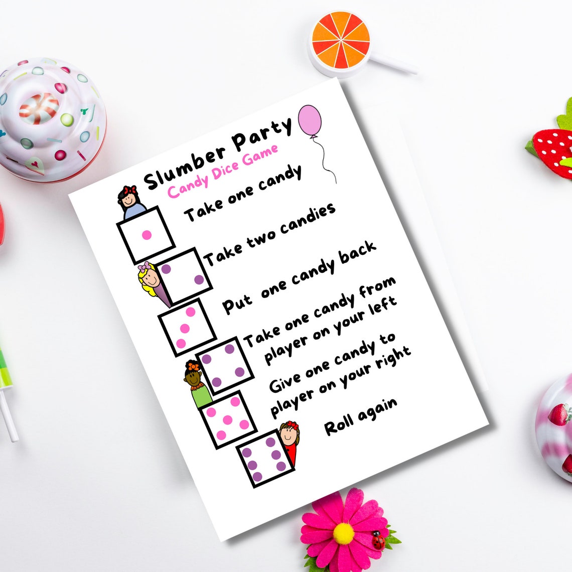 Kids Candy Dice Game for Valentine's Day or Birthday Party - Etsy