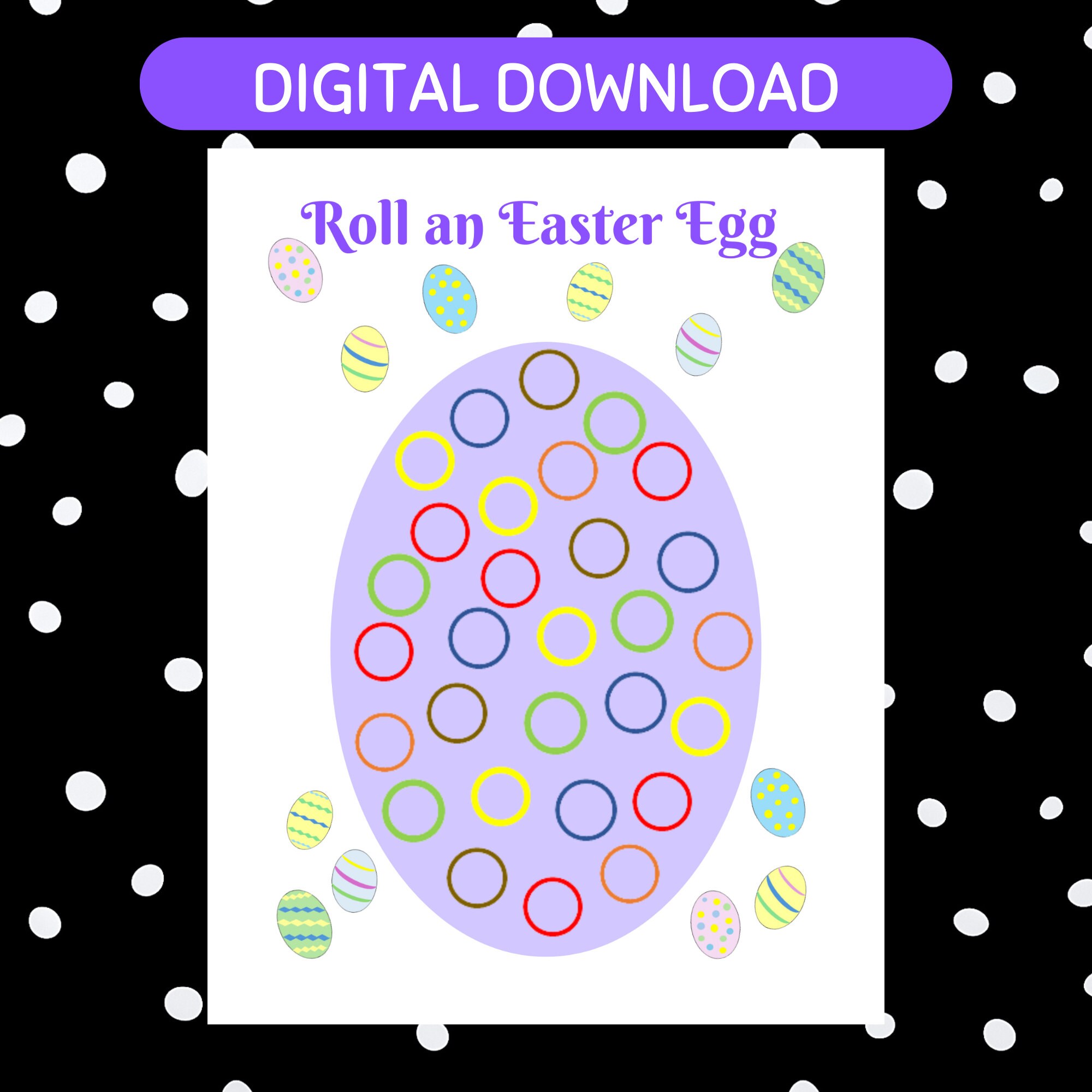 Roll an Easter Egg Game, Printable Easter Game for Kids, Easy Easter ...