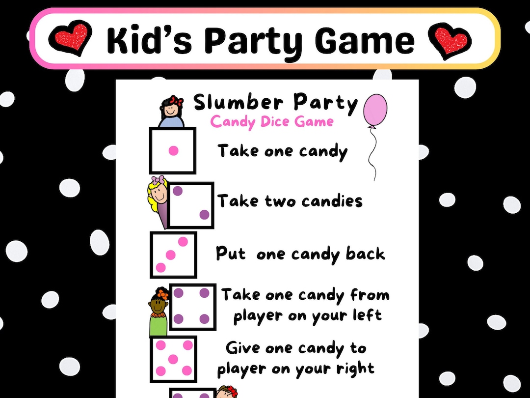 Instant Party Gsme! Candy Dice Game for Kids – Printable Birthday Party ...