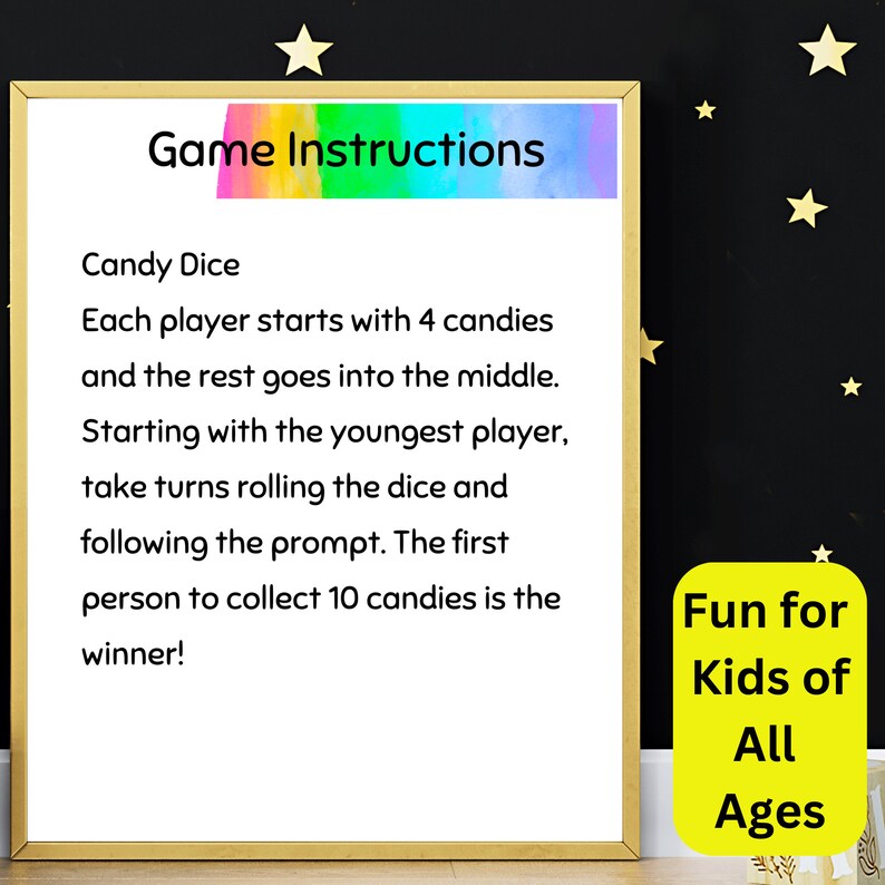 Kids Game Fun, Candy Roll the Dice, Birthday Candy Dice Game, Party ...