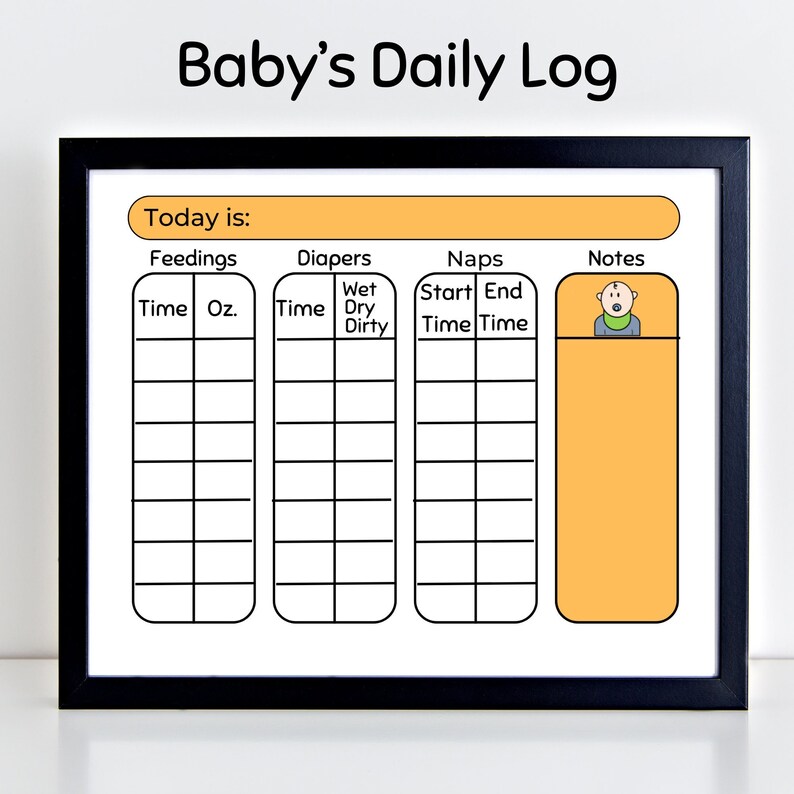 Use Instantly! Mom Approved! Infant Daily Log – Baby Feeding & Diaper ...