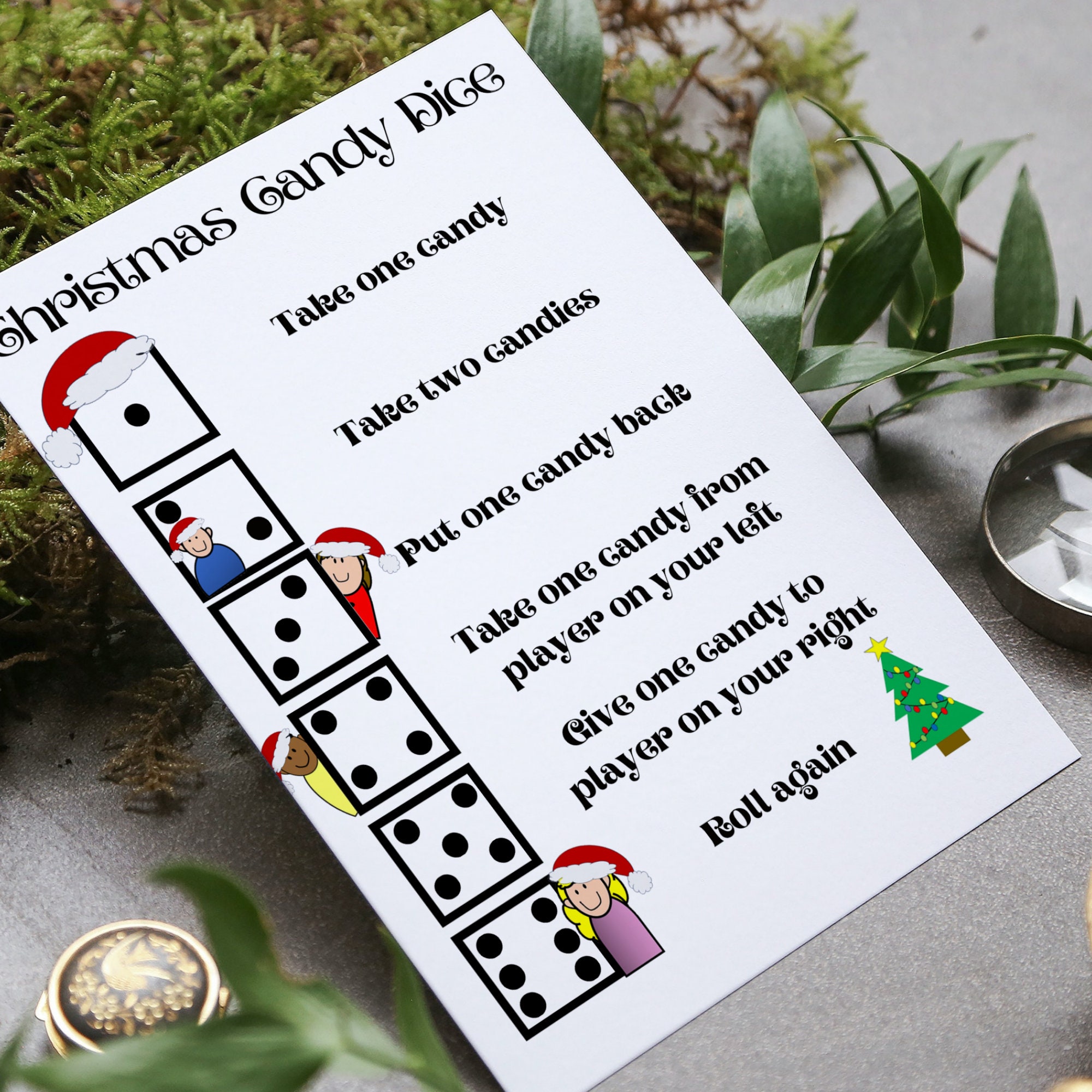 Game Fun Christmas Candy Roll the Dice Group Game Printable Roll the ...