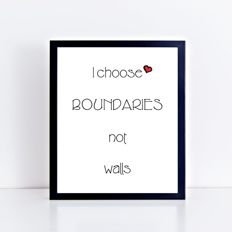 Personal Boundaries Setting Print Quote Poster Boundary Wall Art Print ...