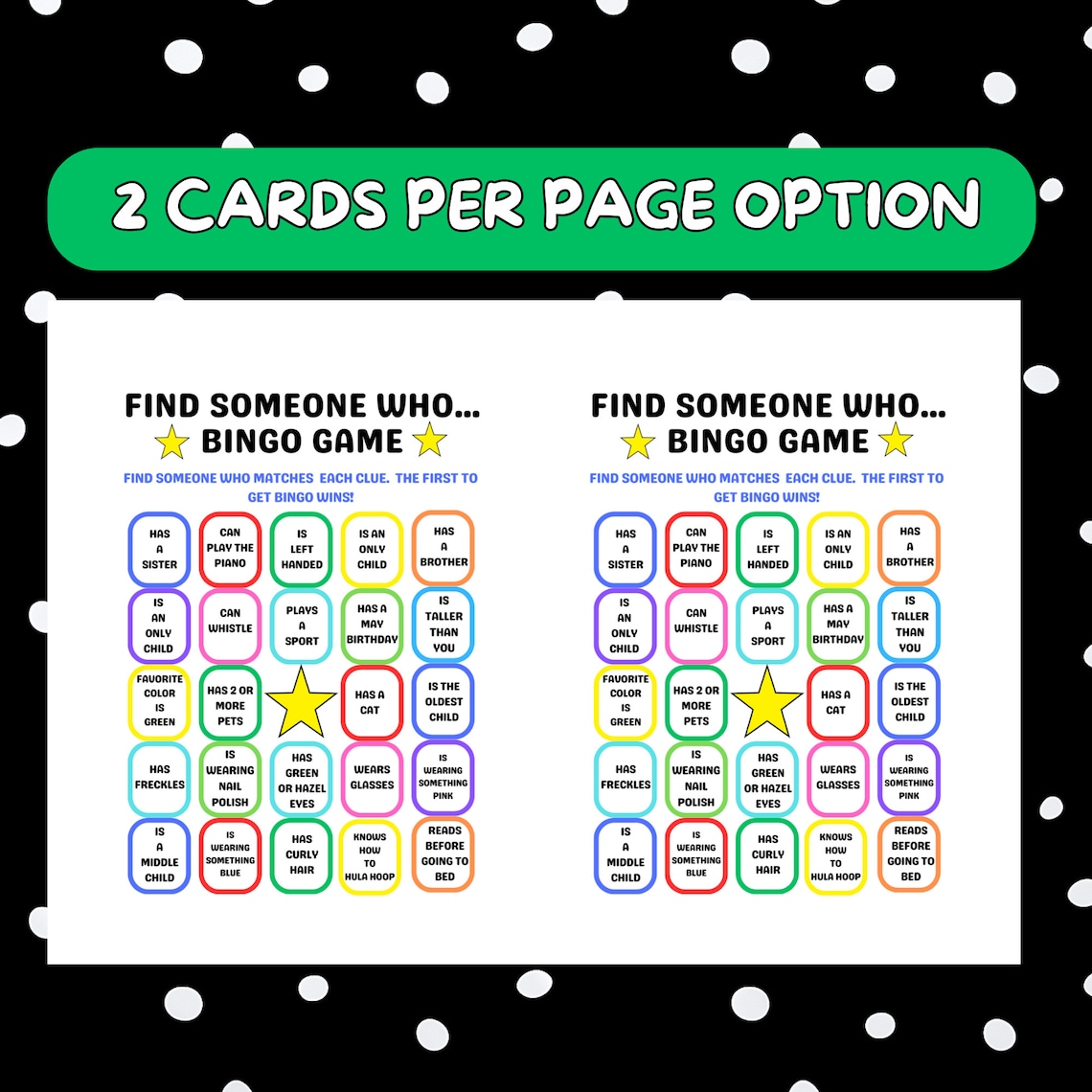 Fun KIDS Bingo Game Find the Guest Game Idea Mix and Mingle Bingo Party ...