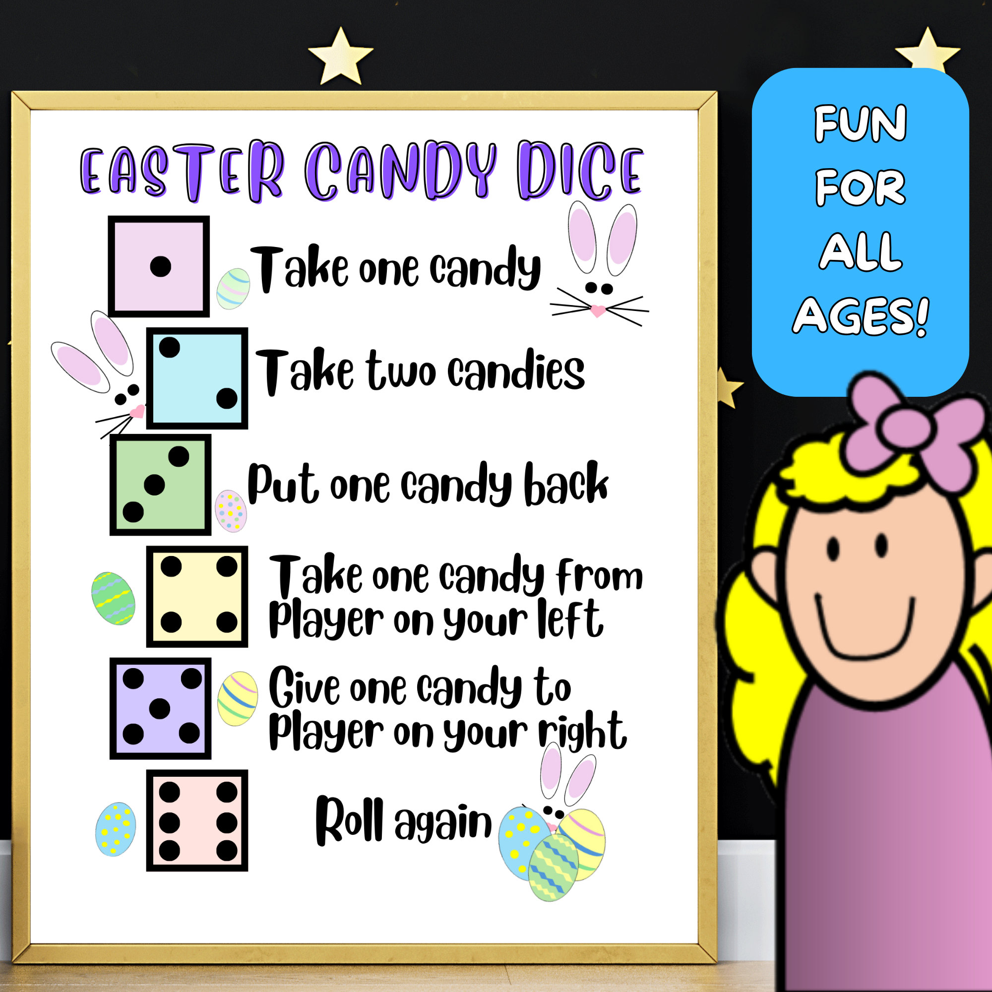 Easter Candy Dice Game Easter Egg Roll Game Group Candy Dice Game ...