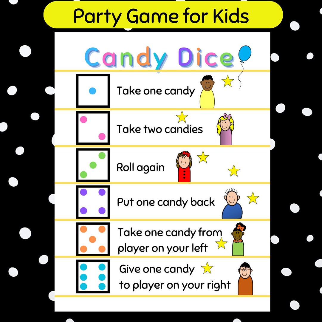 Kids Game Fun Candy Roll the Dice Girls Birthday Candy Dice - Etsy