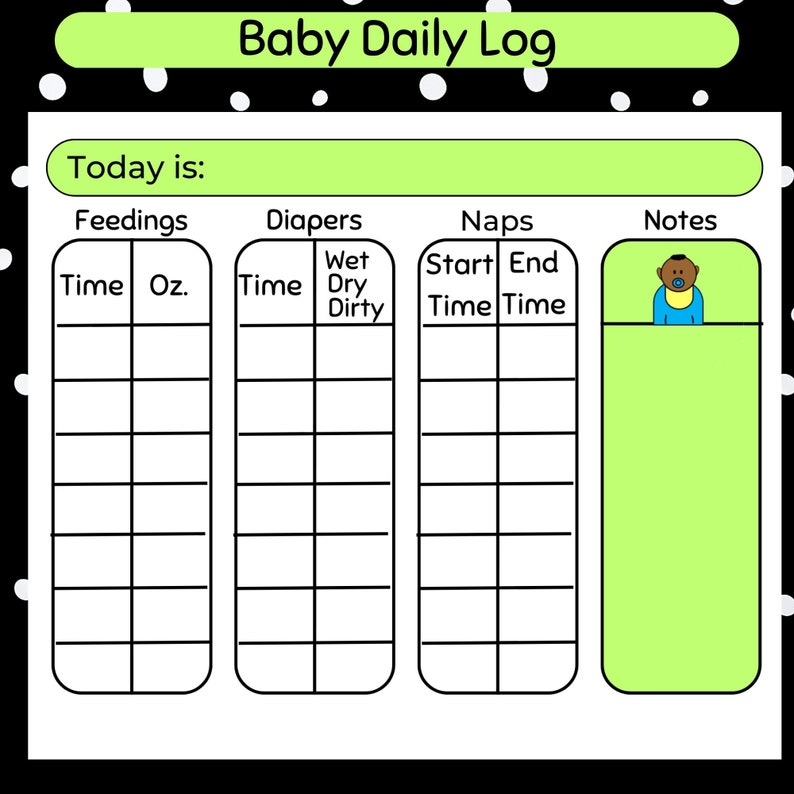 Use Instantly! Mom Approved! Infant Daily Log – Baby Feeding & Diaper ...