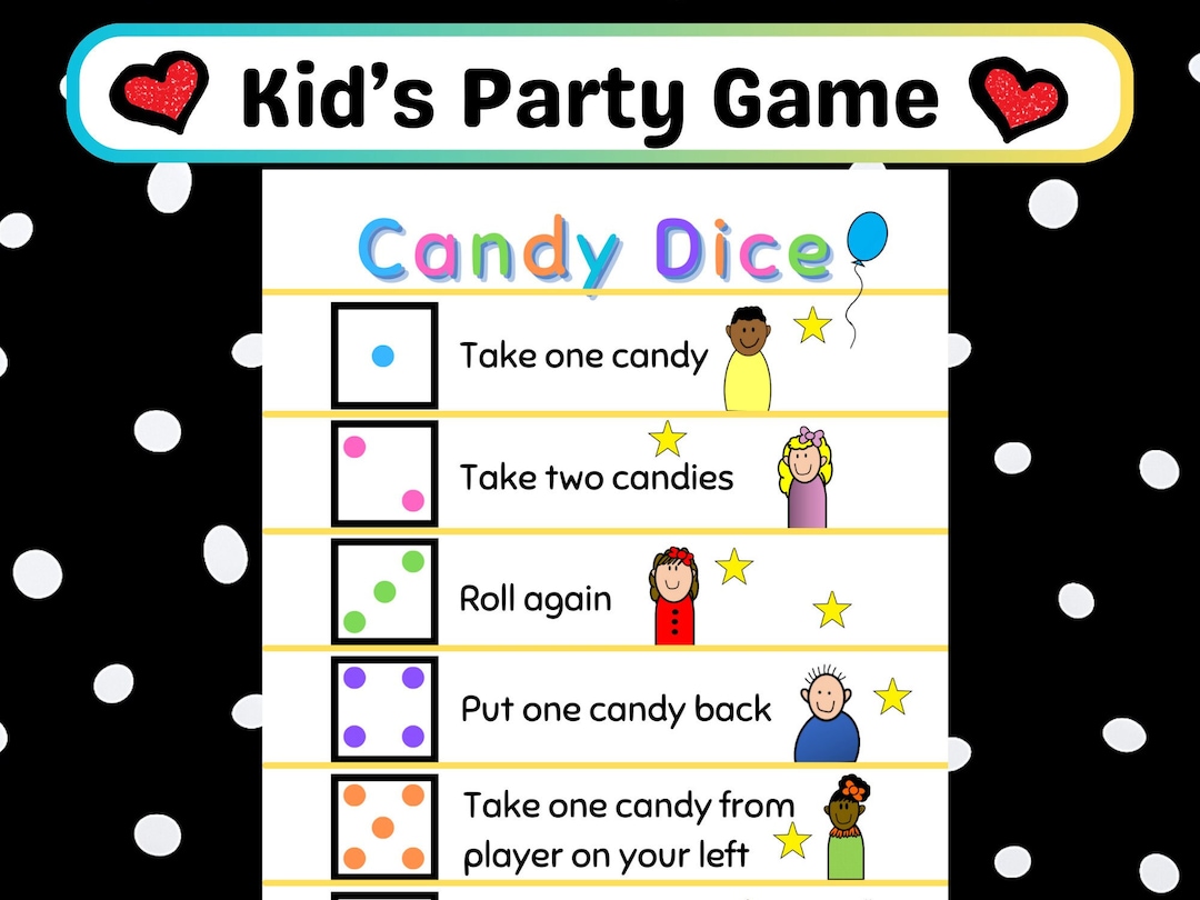 Kids Game Fun, Candy Roll the Dice, Birthday Candy Dice Game, Party ...
