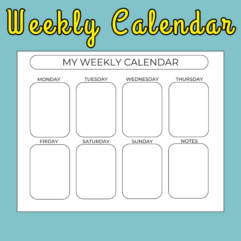 Simple Weekly Planner & Daily Calendar Printable PDF - Etsy